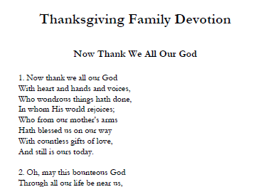 Thanksgiving Family Devotion - wolfmueller.co